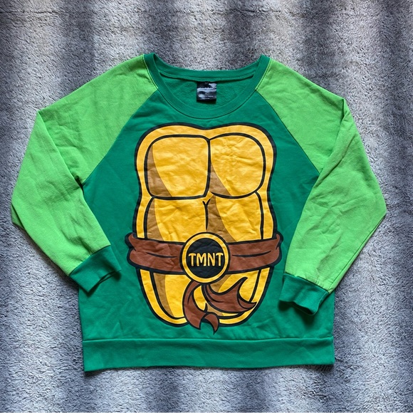 Nickelodeon | Shirts & Tops | Tmnt Shell Sweat Shirt Boys Xl Green ...